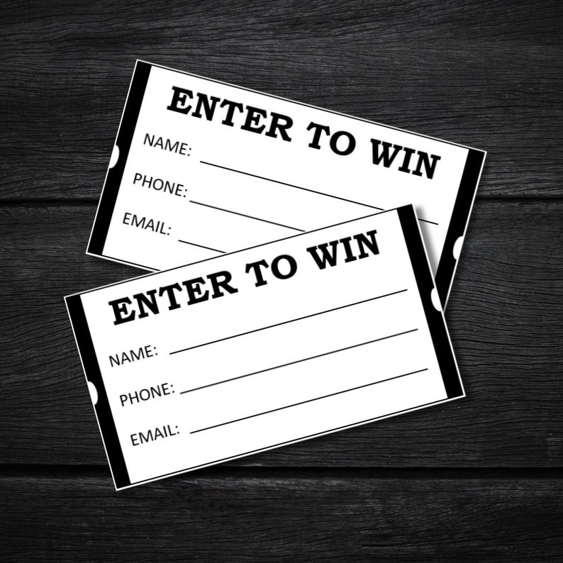 ENTER TO WIN Raffle Tickets Black Halloween Party Idea Spooky Lotto Pdf ...