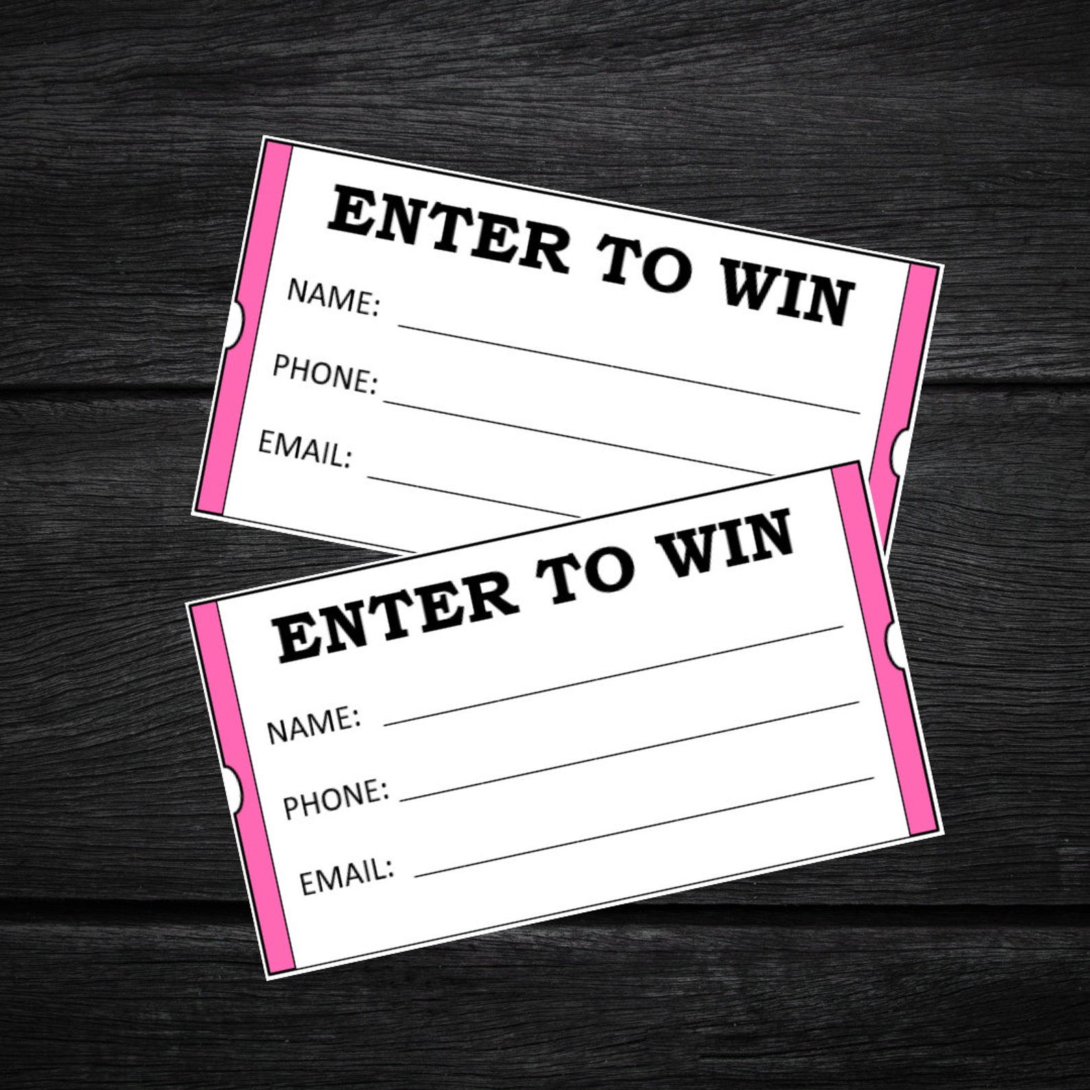 ENTER TO WIN Raffle Tickets Hot Pink and Black | Printable Tickets ...
