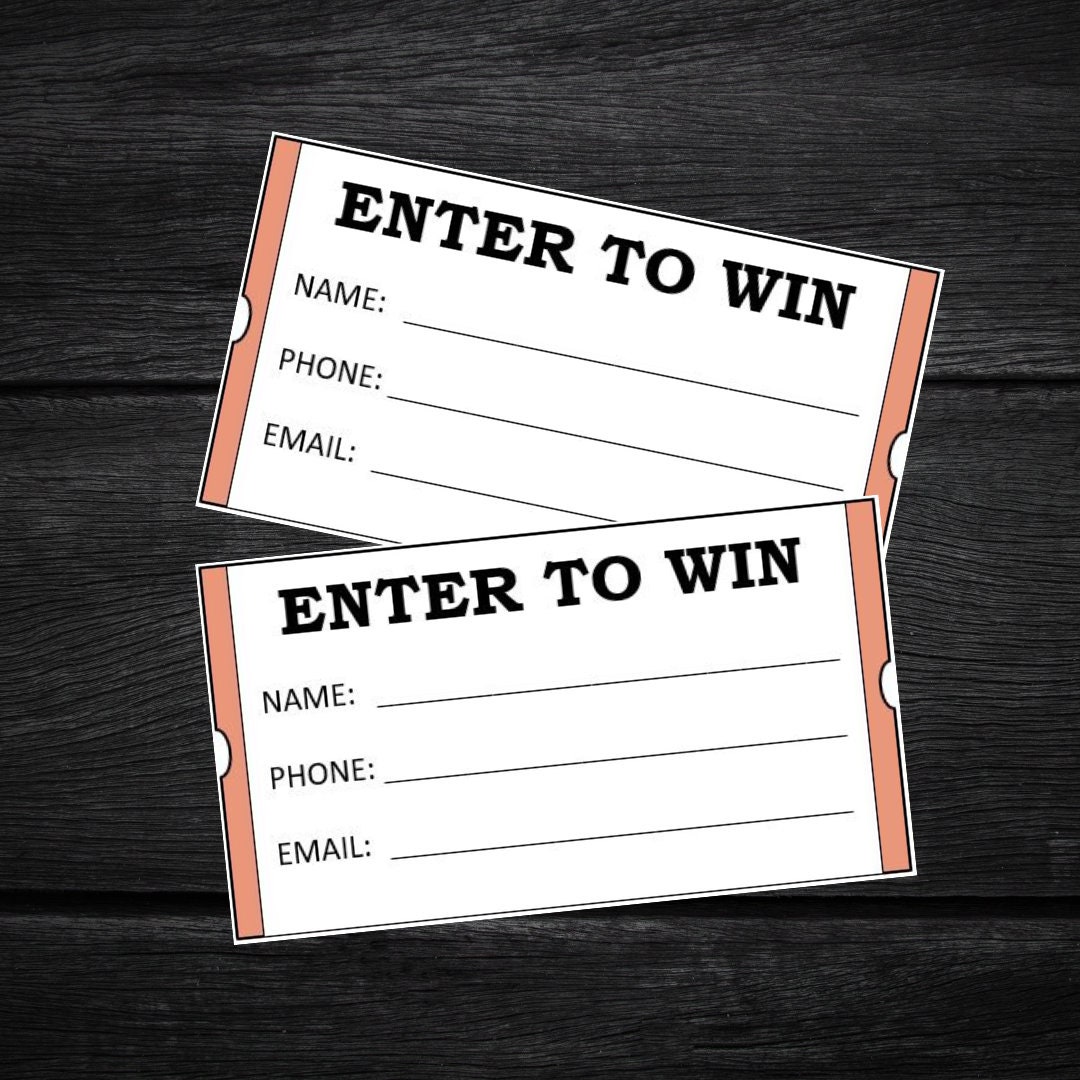 ENTER TO WIN Raffle Tickets Dark Salmon Red and Black | Printable ...
