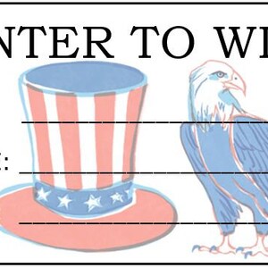 ENTER TO WIN Raffle Tickets 4th of July | Printable Raffle Tickets Pdf ...