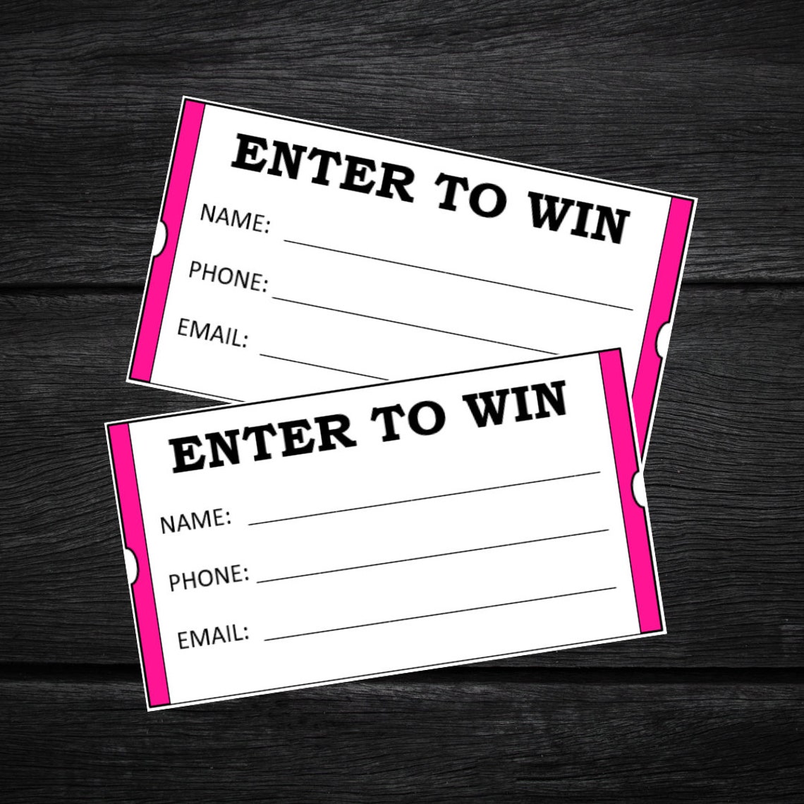 ENTER TO WIN Raffle Tickets Deep Pink and Black | Printable Tickets ...