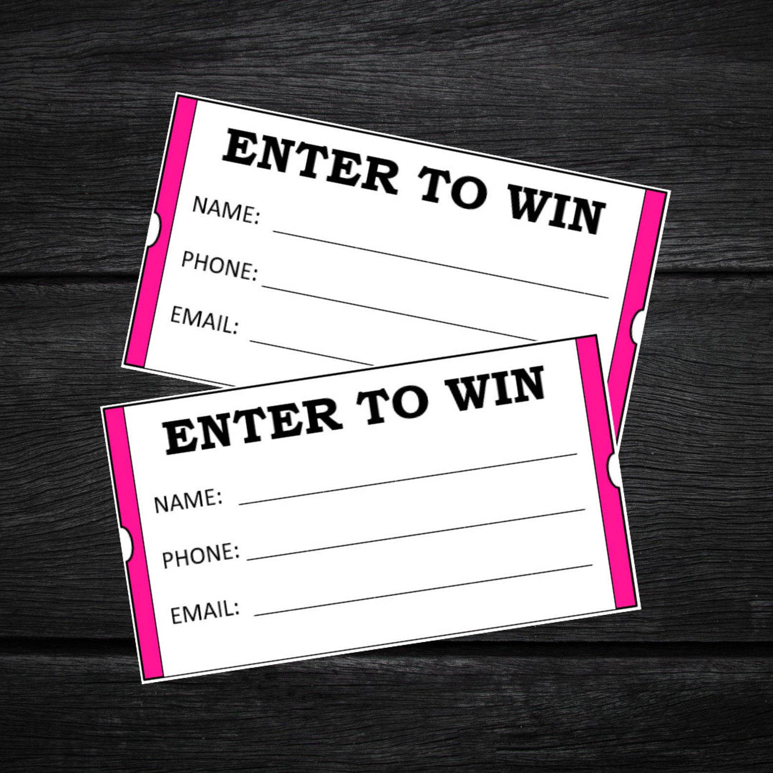 ENTER TO WIN Raffle Tickets Deep Pink and Black | Printable Tickets ...