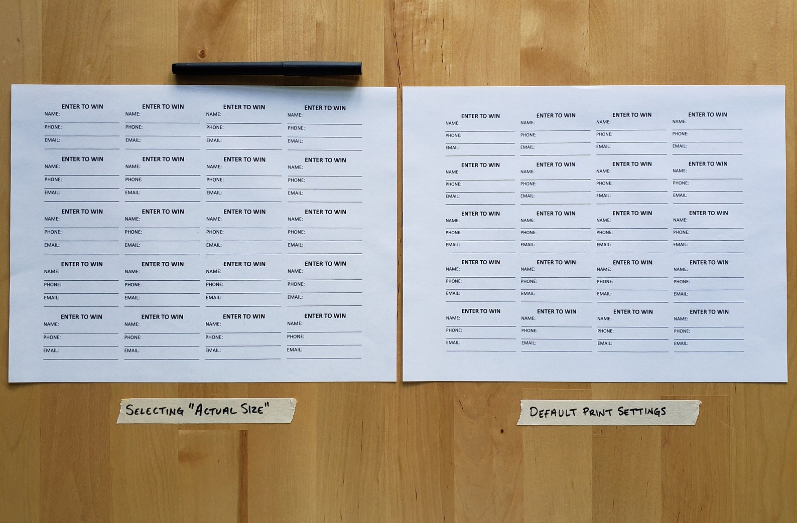 ENTER TO WIN Raffle Ticket 20 Tickets | Printable Raffle Tickets ...