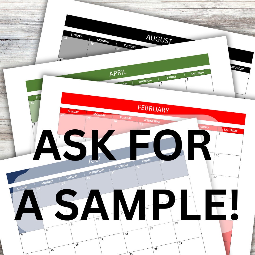 2024 Printable Calendar Monthly | Bundle of 4 | Download Minimalist ...