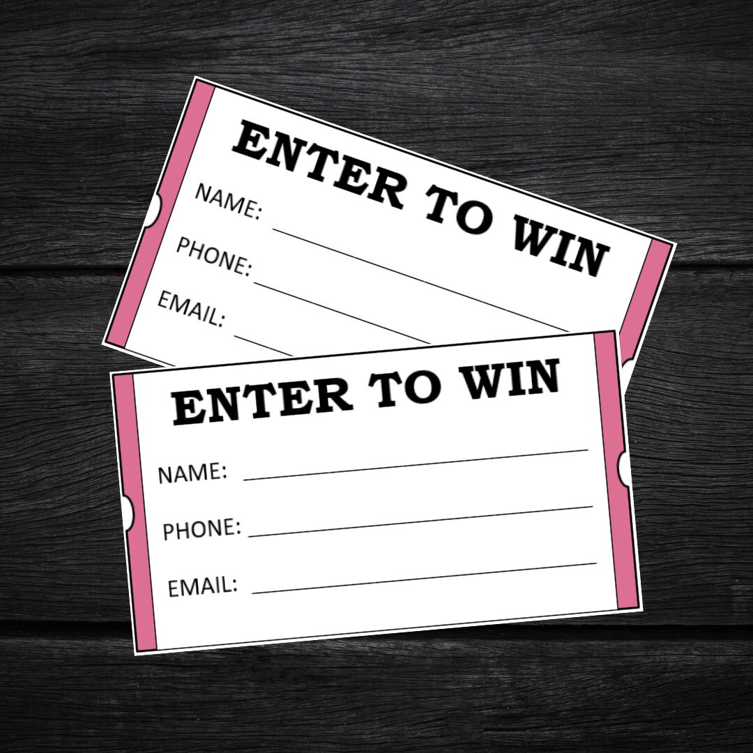 ENTER TO WIN Raffle Tickets Pale Violet Red Pink and Black | Printable ...