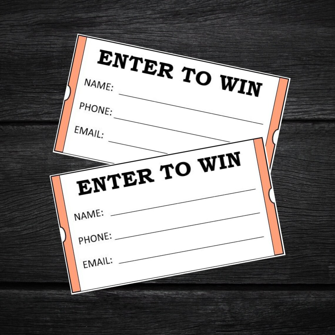 ENTER TO WIN Raffle Tickets Light Salmon Red and Black Printable ...
