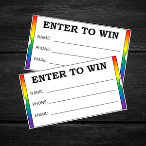 ENTER TO WIN Raffle Tickets Rainbow and Black | Printable Tickets ...