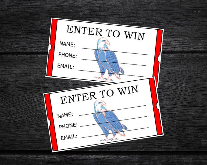 Printable Raffle Tickets, Enter to Win Tickets, Printable Enter to Win ...