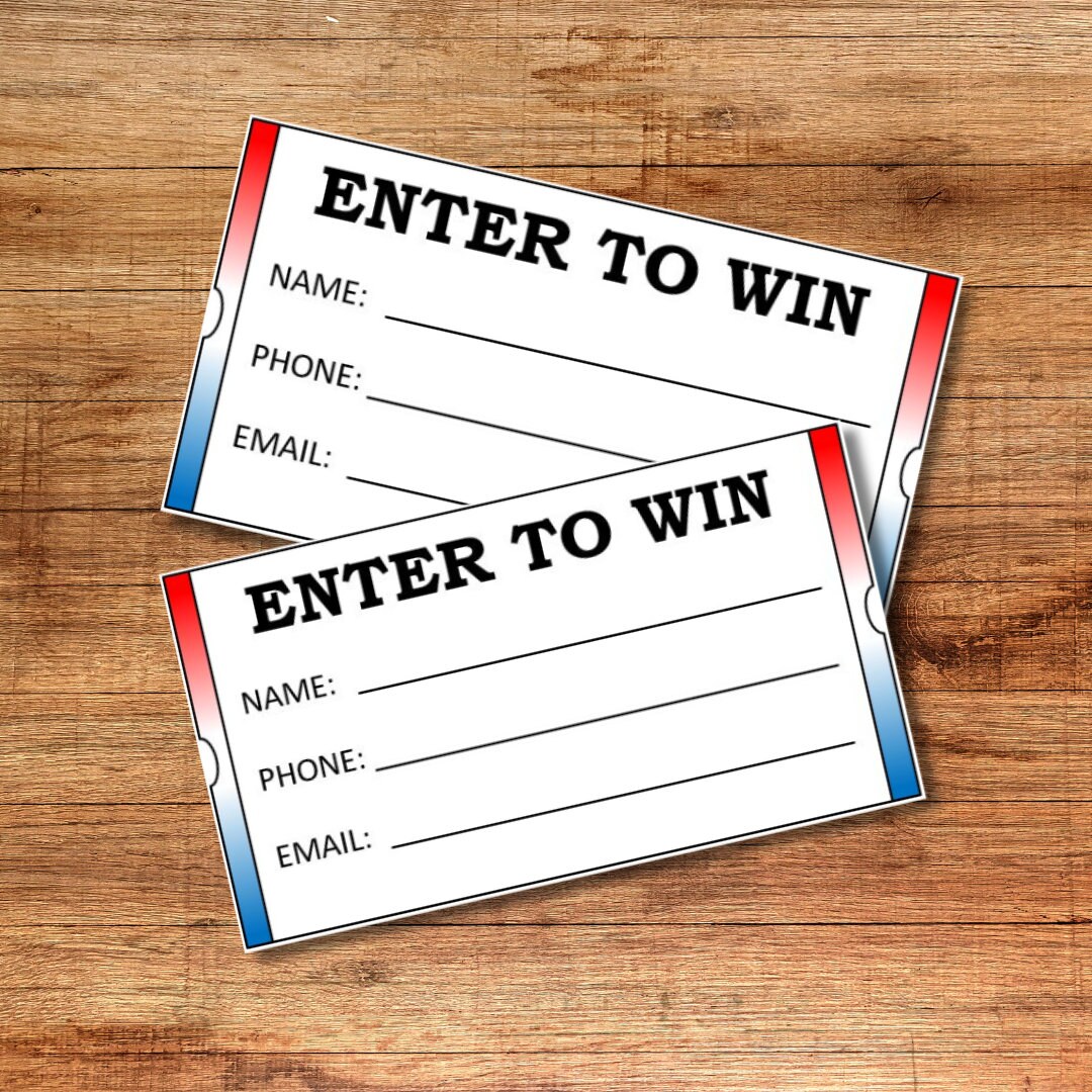 ENTER TO WIN Raffle Tickets Red White and Blue Labor Day Holiday ...