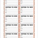 ENTER TO WIN Raffle Tickets Light Salmon Red and Black Printable ...
