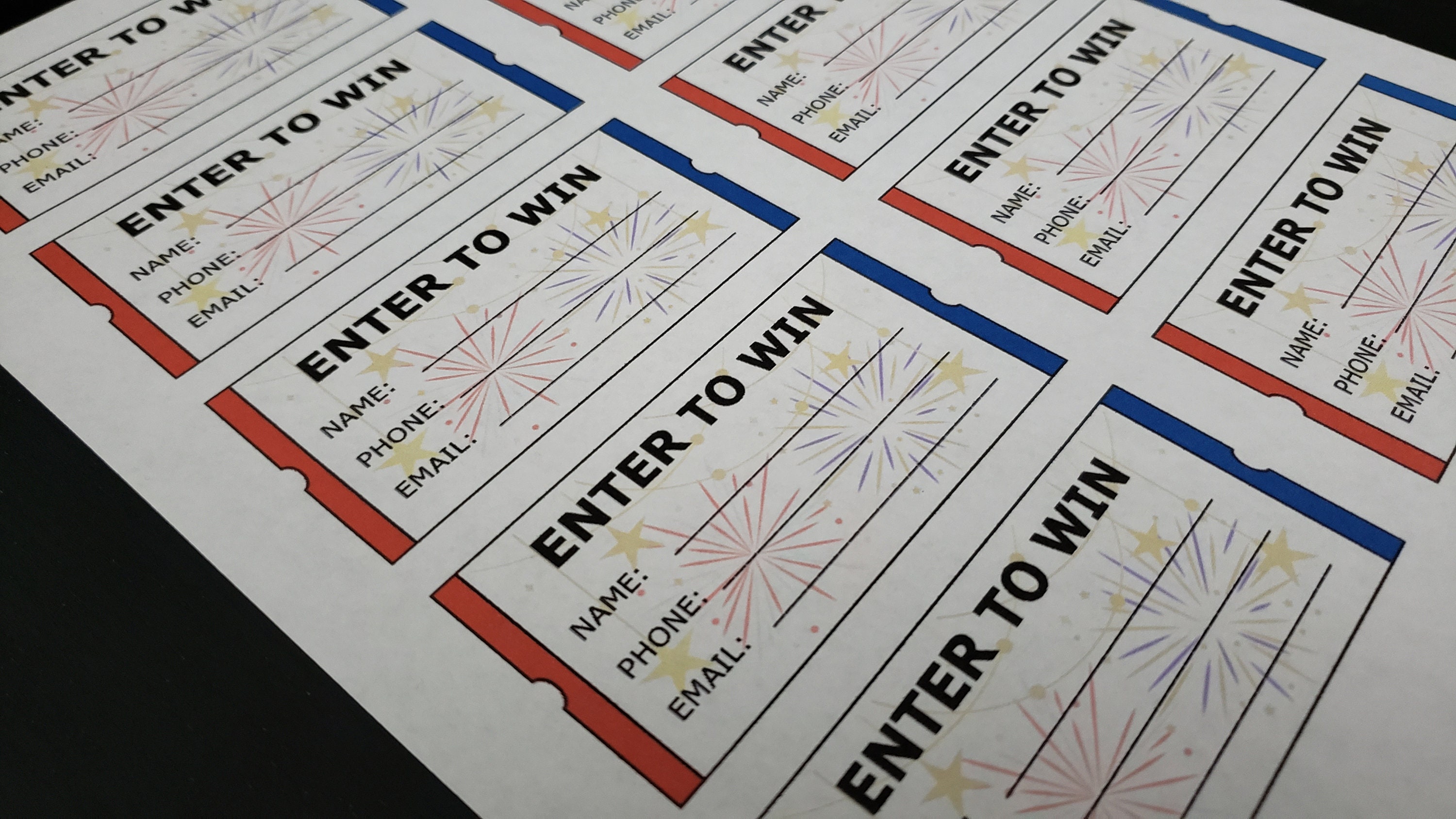 New Year's Eve Raffle Tickets ENTER TO WIN Fireworks | Printable ...
