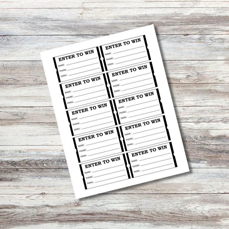 ENTER TO WIN Raffle Tickets Black Halloween Party Idea Spooky Lotto Pdf ...