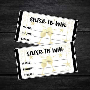 ENTER TO WIN Black and Gold Themed | Printable Tickets Pdf ...