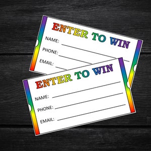 ENTER TO WIN Raffle Tickets Rainbow and Rainbow| Printable Tickets ...