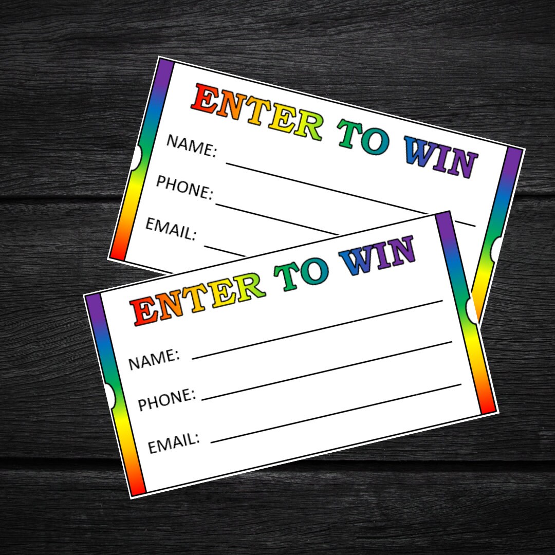 ENTER TO WIN Raffle Tickets Rainbow and Rainbow| Printable Tickets ...