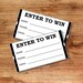 ENTER TO WIN Raffle Tickets Black Halloween Party Idea Spooky - Etsy