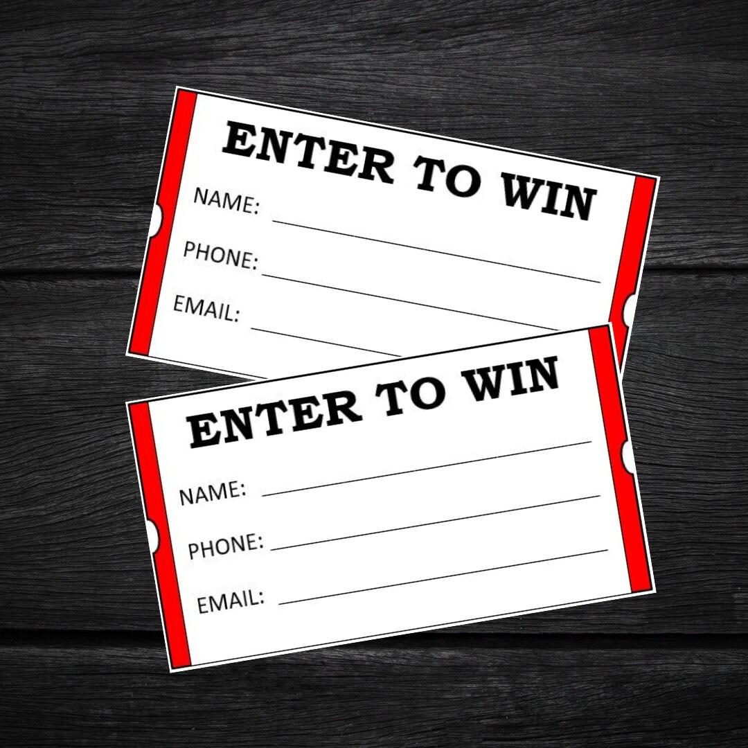 ENTER TO WIN Raffle Tickets Red and Black | Printable Tickets ...