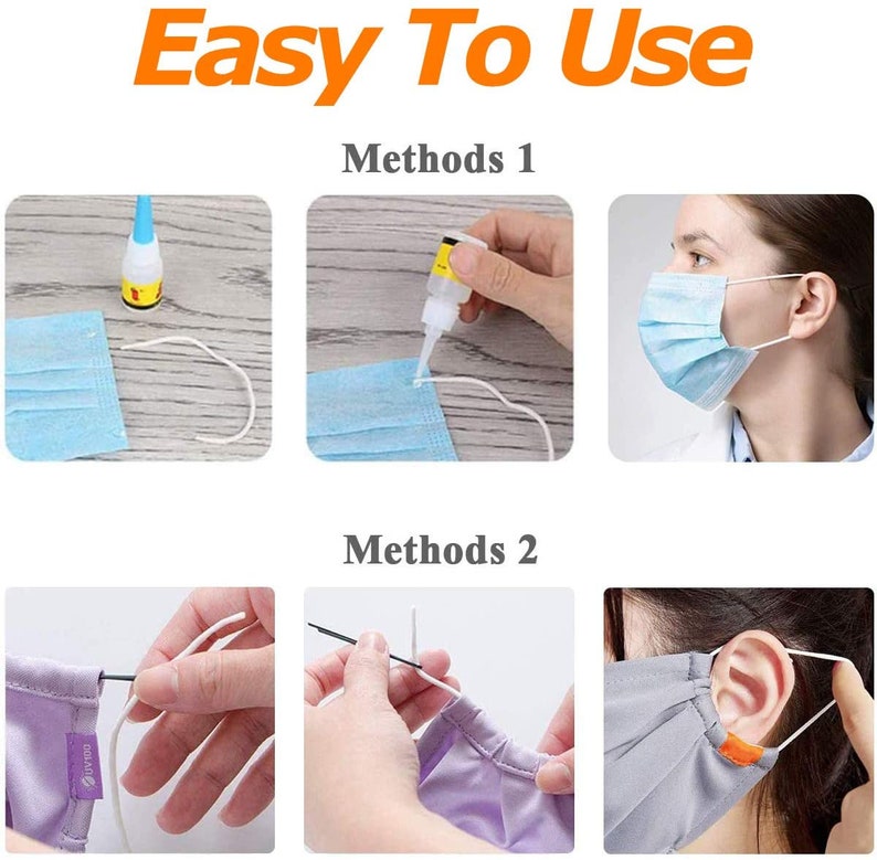 3 Mm 1/8 Round Elastic Cord for Face Mask, Soft Elastic for Sewing ...