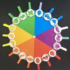 Color Matching Wheel Game Printable - Teaching Kids Color Activity ...