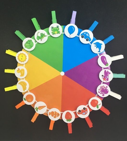 Color Matching Wheel Game Printable Teaching Kids Color | Etsy