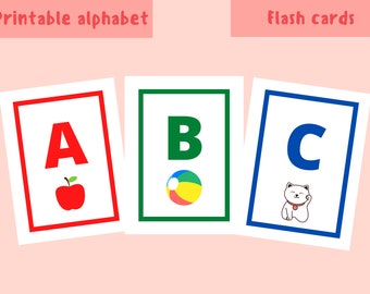 Alphabet Flash Cards / ABC Printable Flashcards / Toddler & Preschool ...