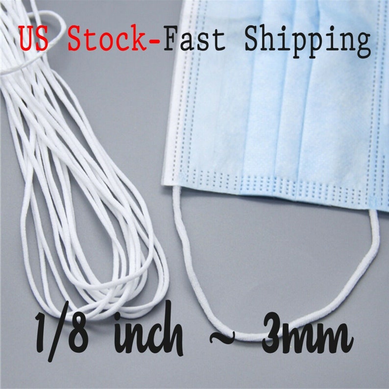 3 Mm 1/8 Round Elastic Cord for Face Mask Soft Elastic - Etsy