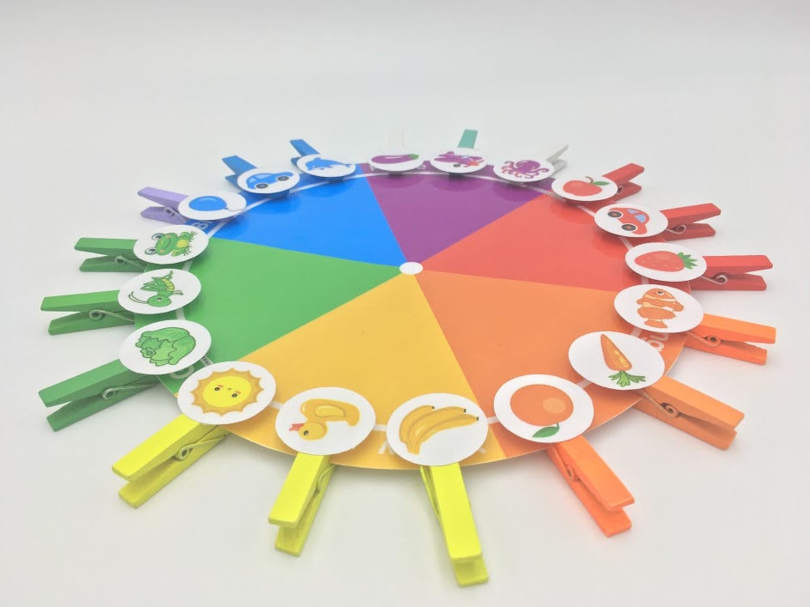 Color Matching Wheel Game Printable Teaching Kids Color Activity, Fine ...