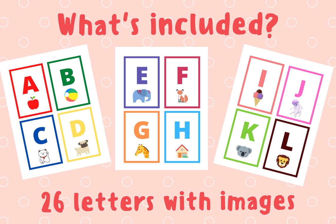 Alphabet Flash Cards PDF, ABC Flashcards Printable, Toddler & Preschool ...