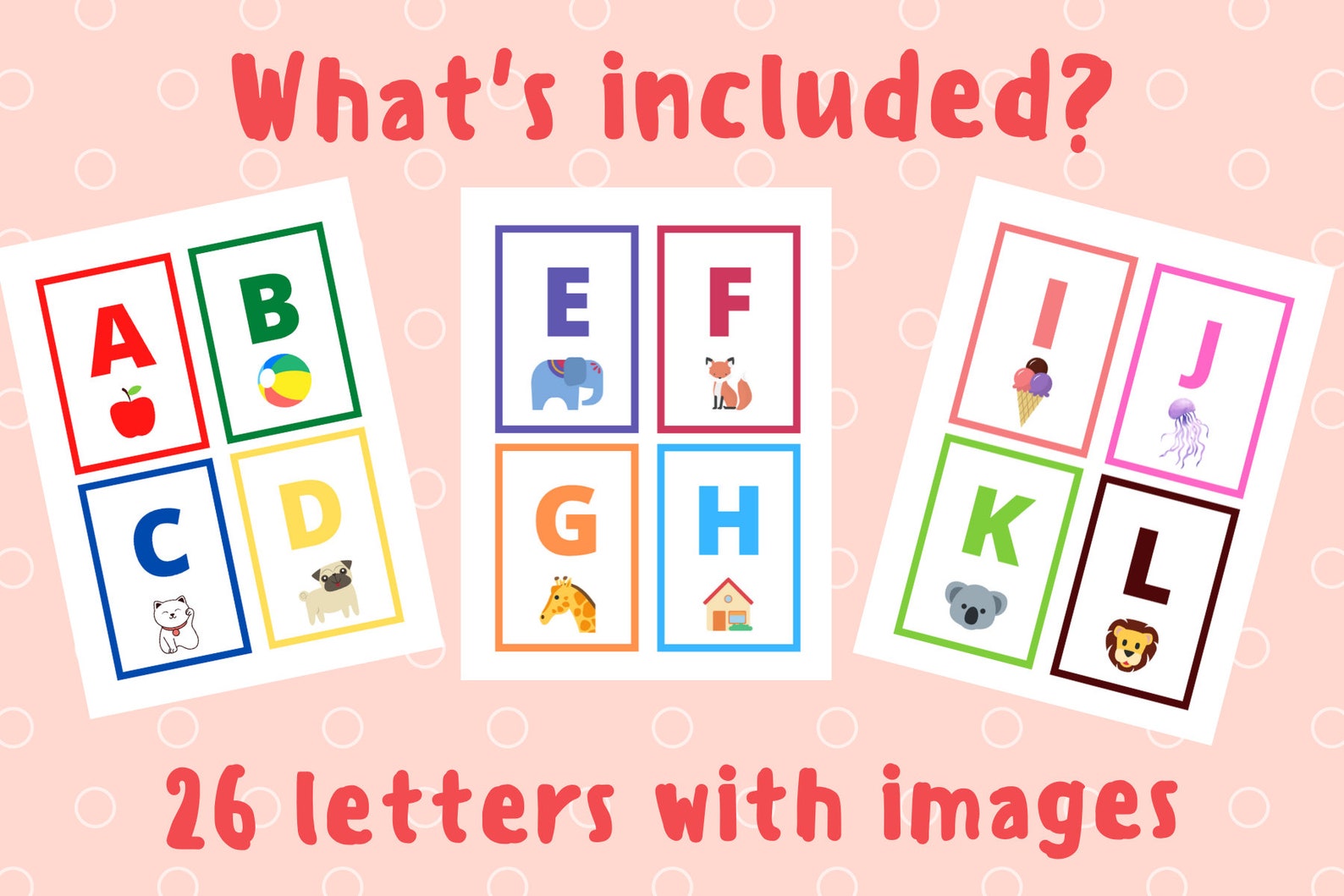 Alphabet Flash Cards PDF, ABC Flashcards Printable, Toddler & Preschool ...