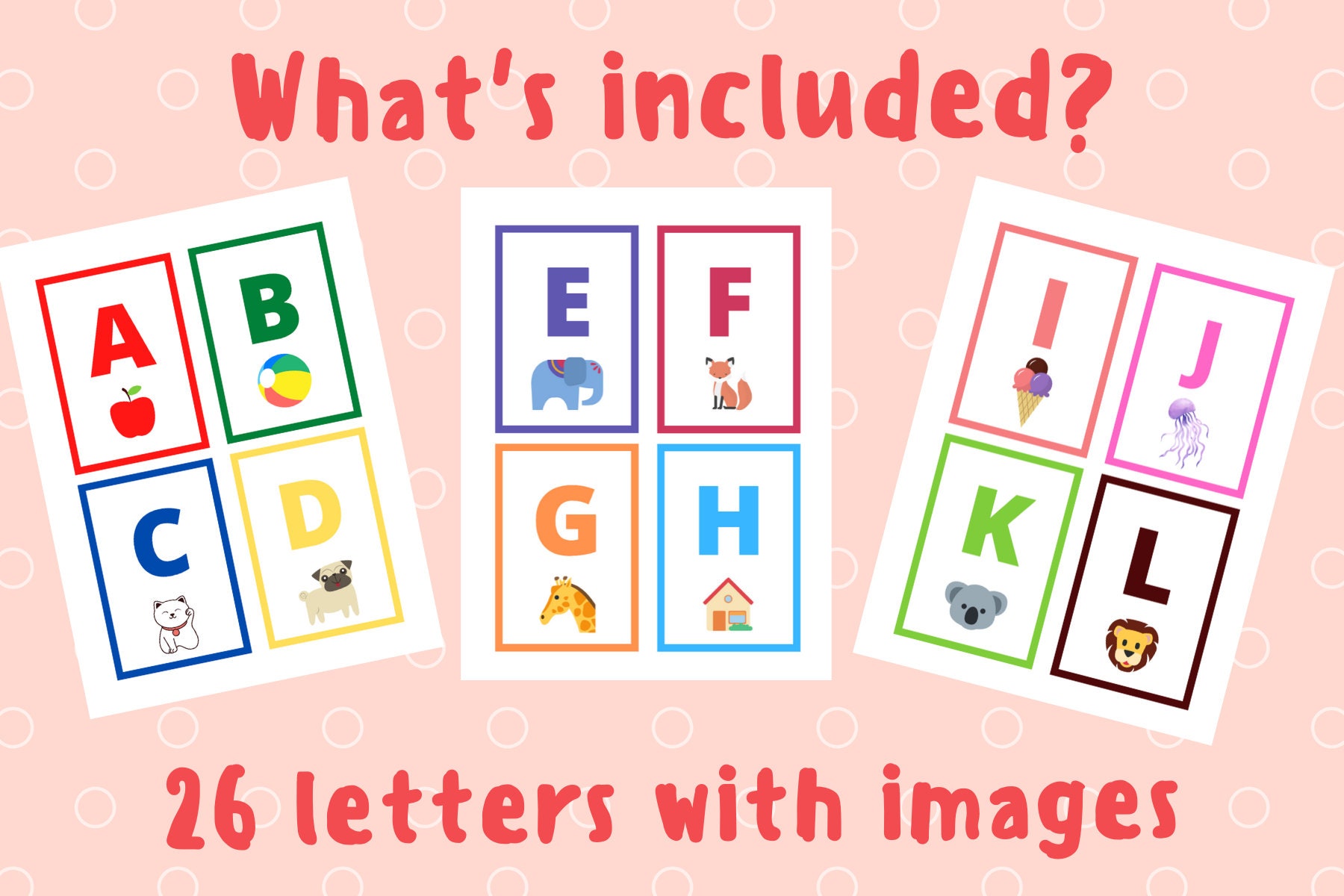 Alphabet Flash Cards PDF, ABC Flashcards Printable, Toddler & Preschool ...