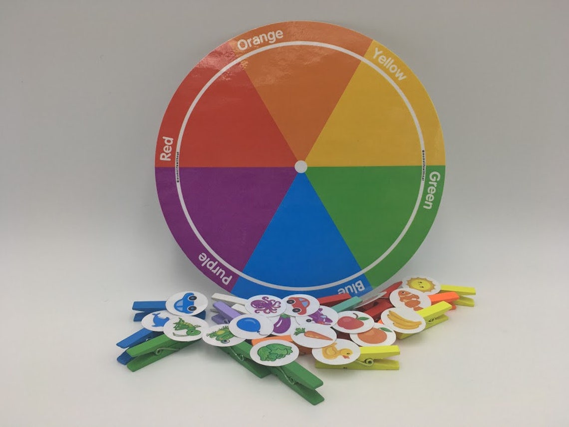Color Matching Wheel Game Printable Teaching Kids Color | Etsy