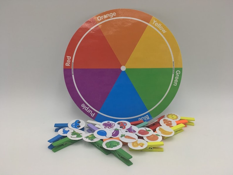 Color Matching Wheel Game Printable Teaching Kids Color | Etsy