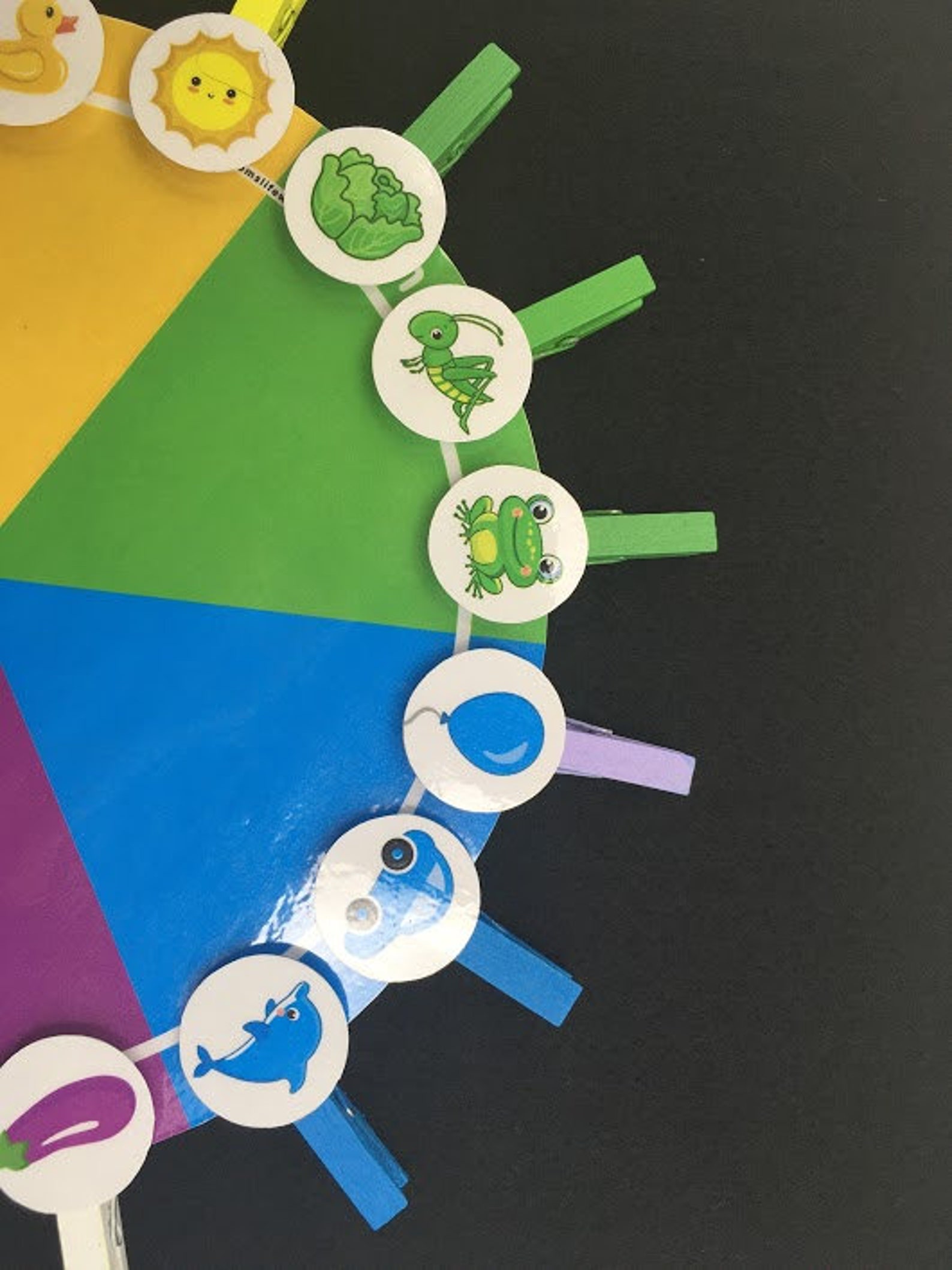 Color Matching Wheel Game Printable Teaching Kids Color | Etsy