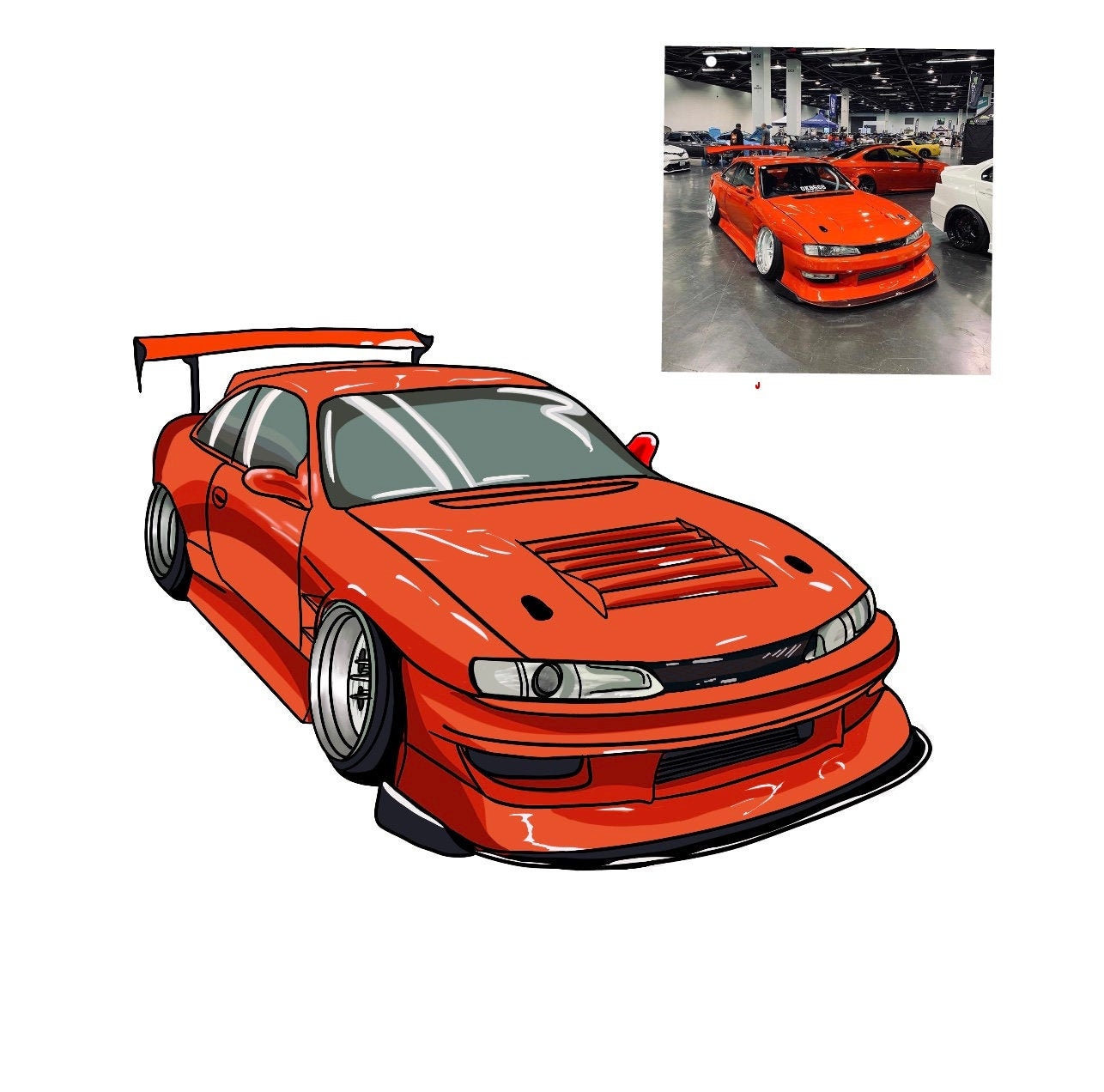 Custom Car Drawing NOT AI GENERATED - Etsy