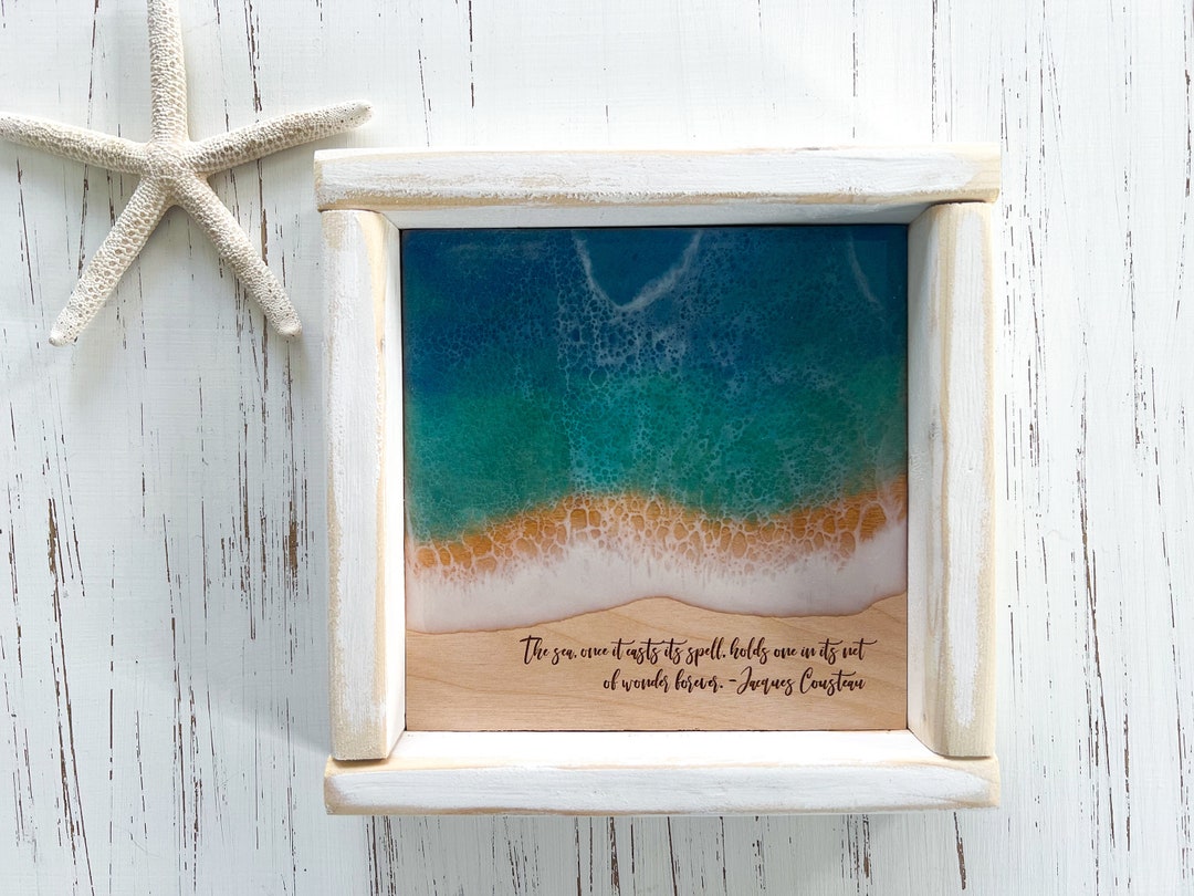 Ocean Epoxy Resin Art, Beach House Decor, Ocean Home Decor, Vsco Girl ...