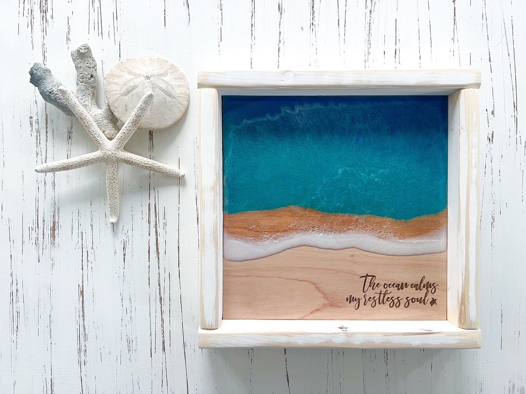 The Ocean Calms My Restless Soul, Sea Turtle Home Decor, Ocean Epoxy ...