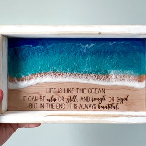 Life is Like the Ocean Sign, Ocean Resin Sign, Beach House Sign ...