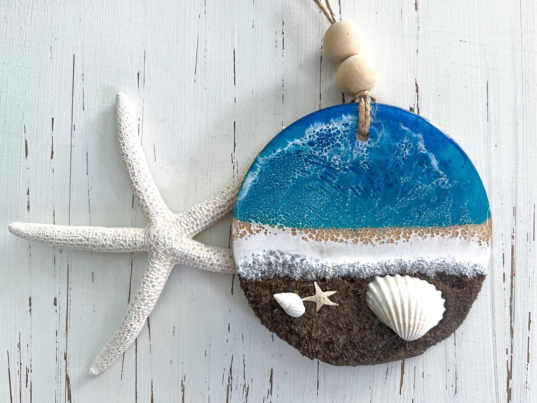 Ocean Epoxy Resin Christmas Ornaments, Nautical Christmas Ornaments ...