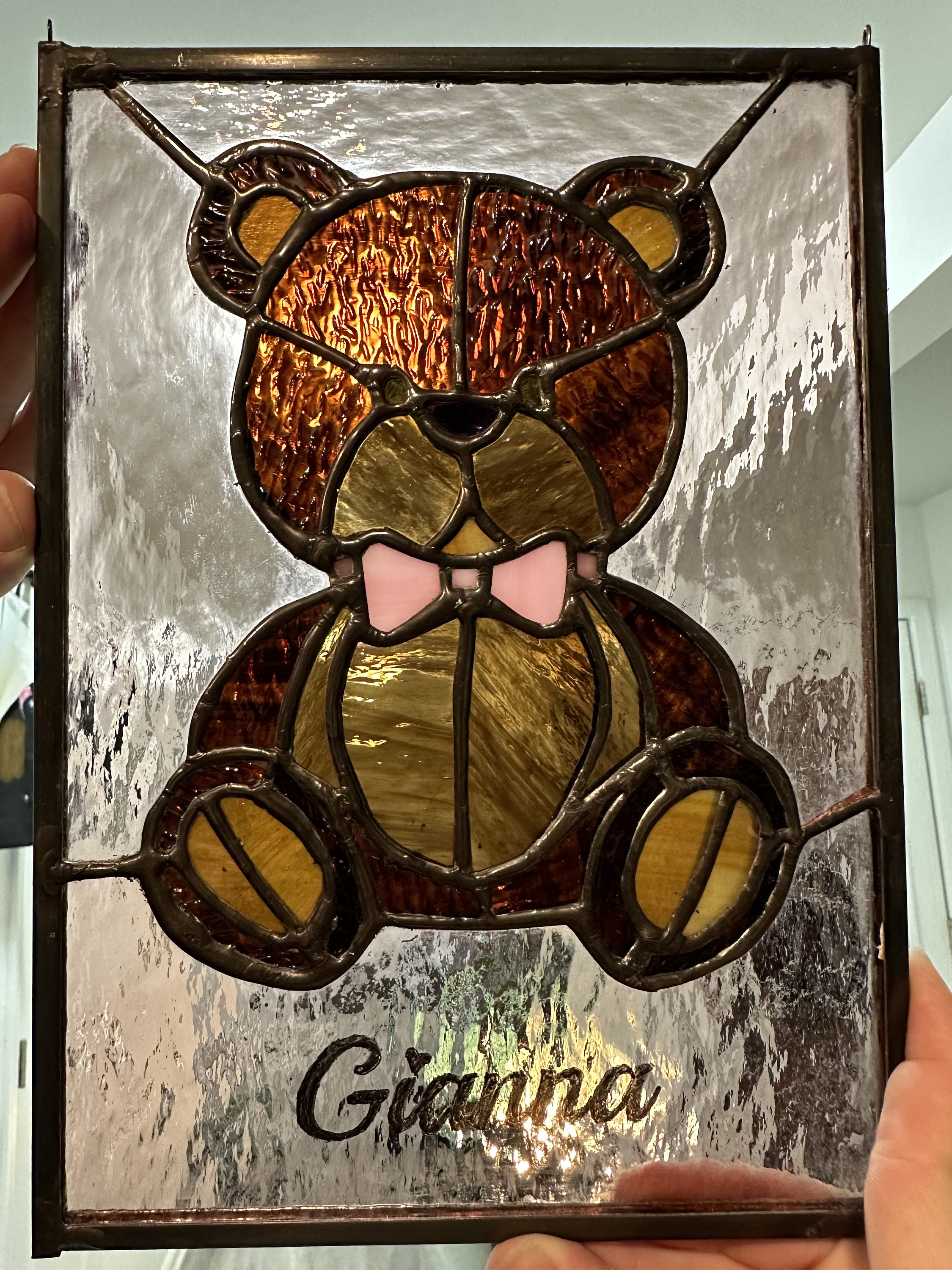 Personalized Stained Glass Teddy Bear With Bow Tie - Etsy