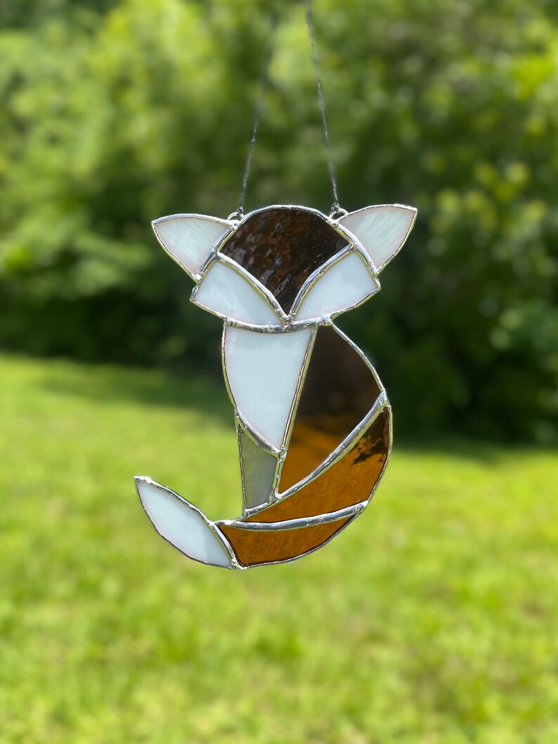 Stained Glass Fox Suncatcher - Etsy
