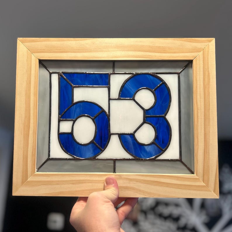 Stained Glass House Number (customize) - Two Numbers - Etsy