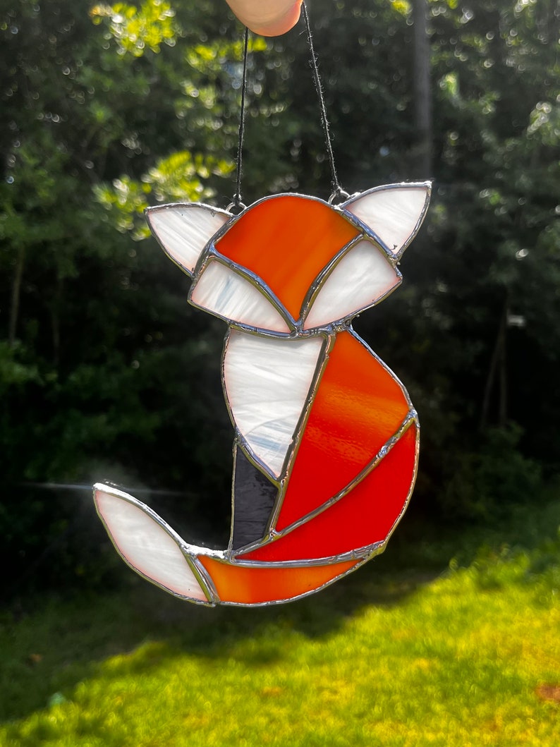 Stained Glass Fox Suncatcher - Etsy