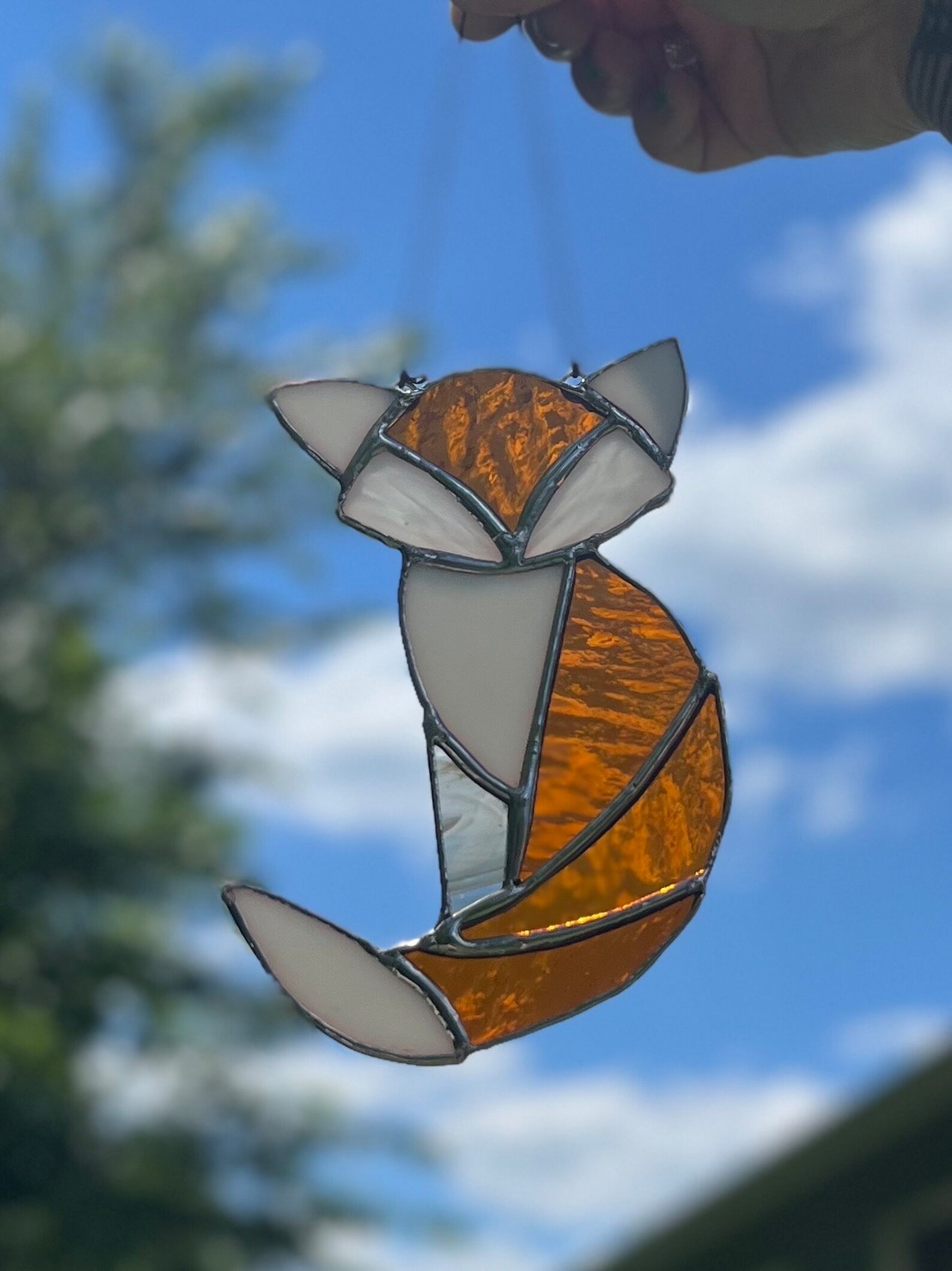 Stained Glass Fox Suncatcher - Etsy