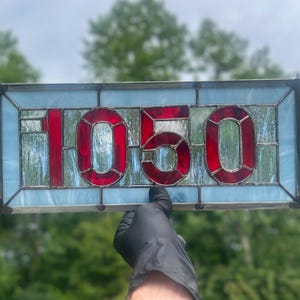 Stained Glass House Number (customize) - Etsy