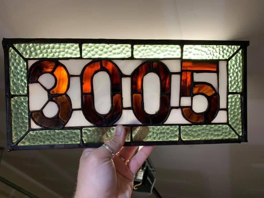 Stained Glass House Number (customize) - Etsy