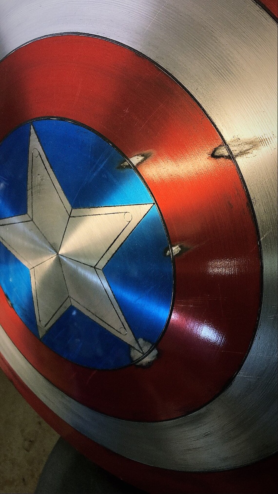 1:1 battle damage America Shield Replica Prop v2 | Etsy