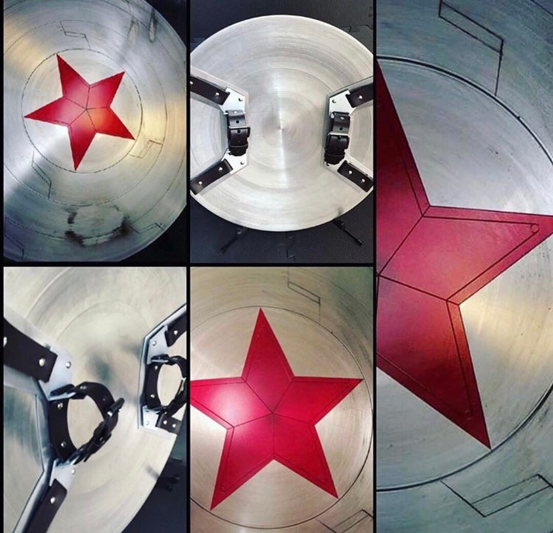 1:1 Bucky Shield Replica Prop V4 Red Star - Etsy Hong Kong