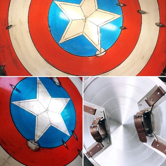 1:1 battle damage America Shield Replica Prop v2 | Etsy