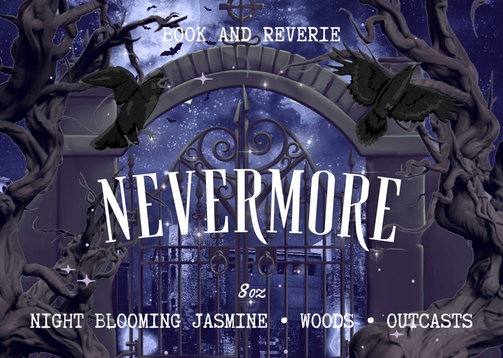 Nevermore Candle: Jasmine & Dark Forest Scented Spooky Decor - Etsy