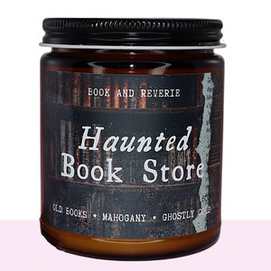Haunted Book Store Candle | Old Books, Mahogany, Ghostly Cold | Gothic ...
